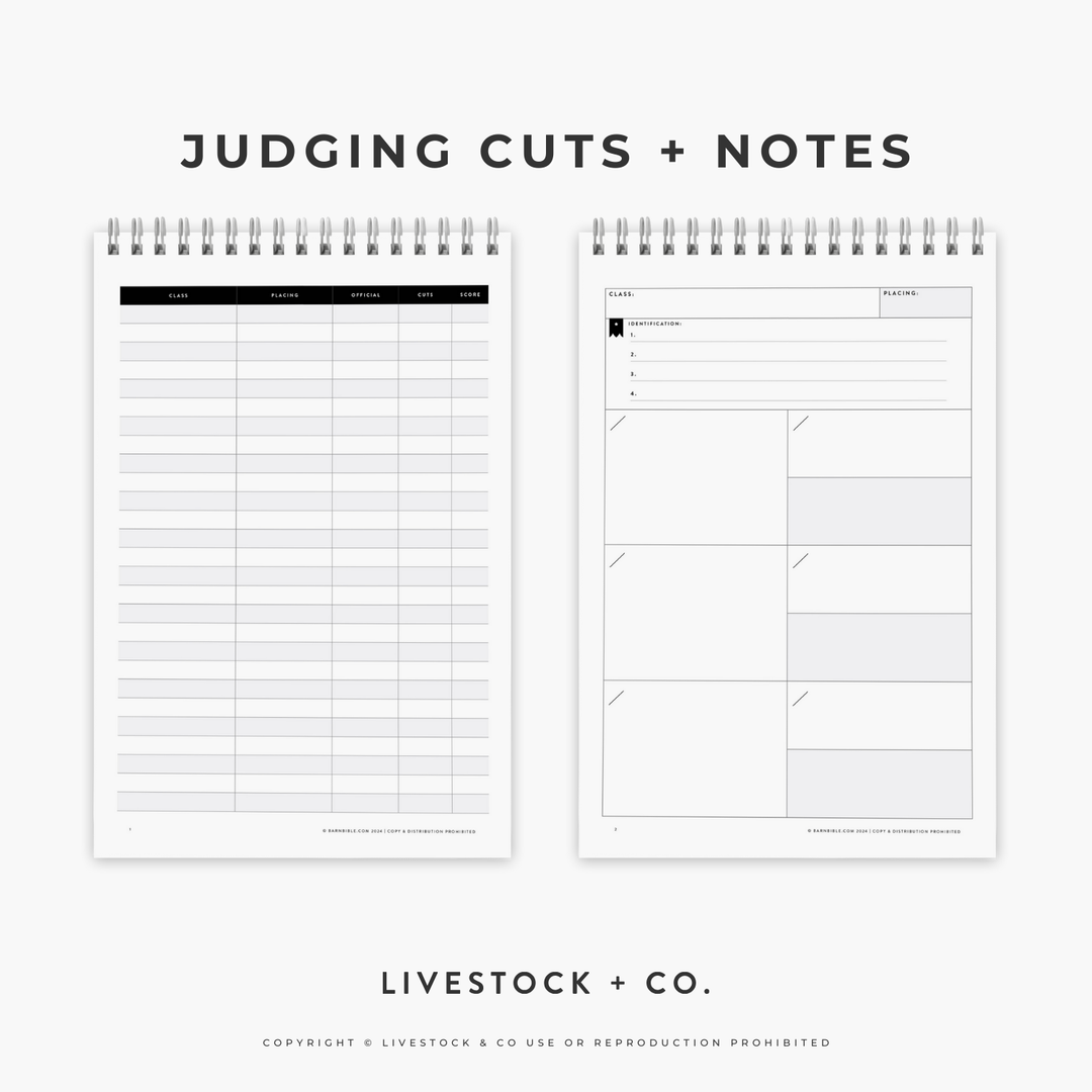 Livestock Judging Steno Notebooks | Customize Your Judging Experience ...
